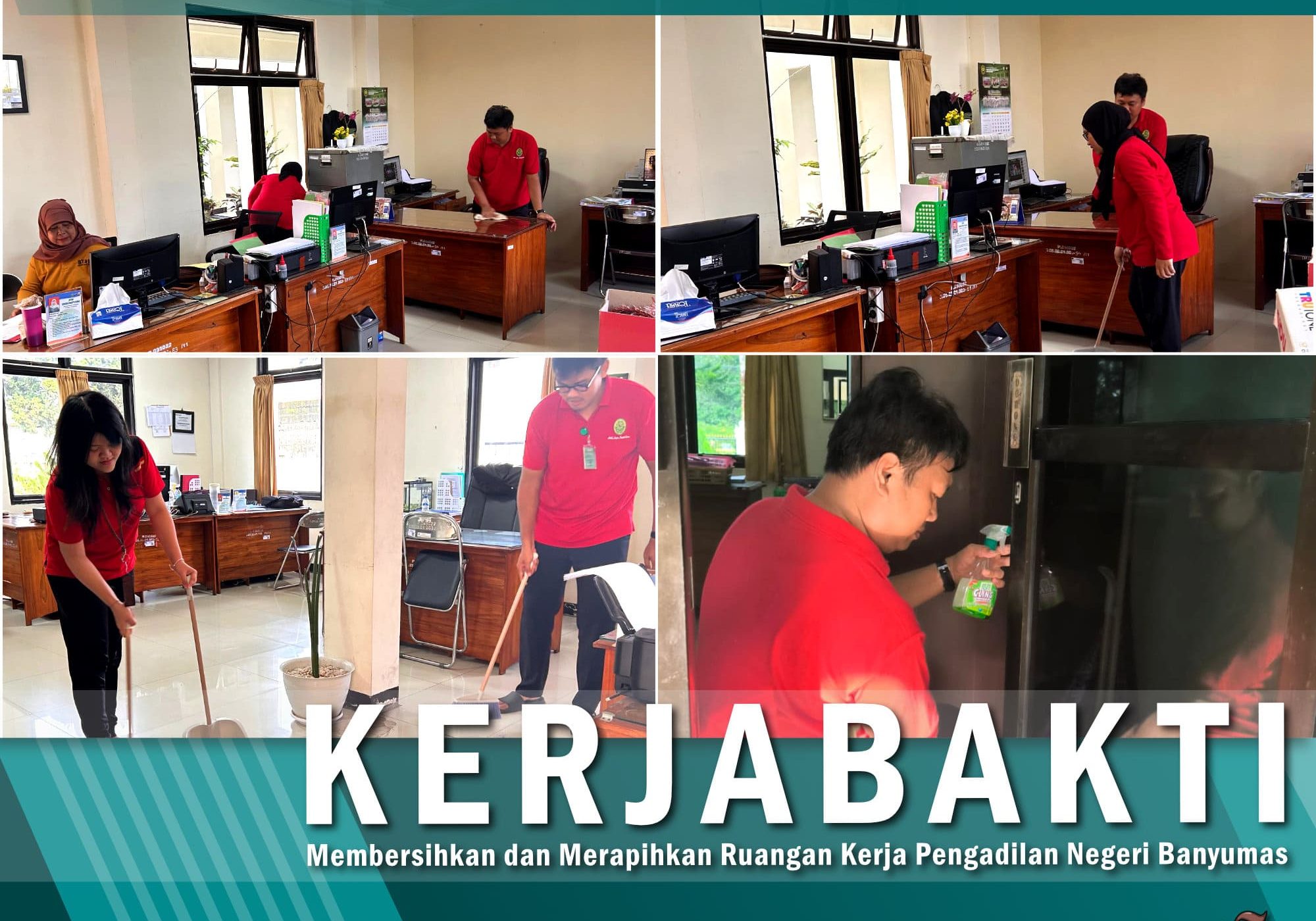 Kerja Bakti Bersama Sama Merapihkan dan Membersihkan Ruangan Kerja ...